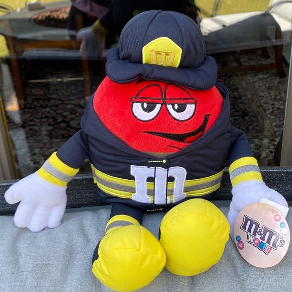 M&M'S | Toys | Mms World Red Fireman Firefighter Themed Stuffed Animal ...